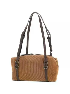 GIANNI CHIARINI Terry Ribbed Shoulder Bag - Brown