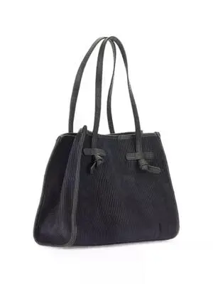 MARCELLA CLUB Ribbed Suede Tote Bag - Blue