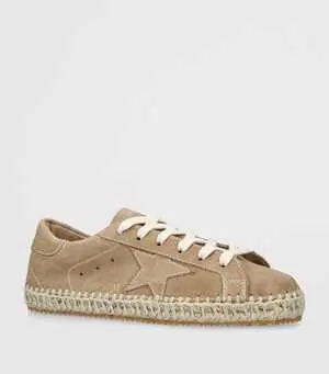 GOLDEN GOOSE Suede Super-star Low Top Sneakers With Jute-effect Detailing