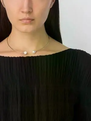 Yoko London 18kt White Gold Freshwater Pearl And Diamond Necklace - Silver
