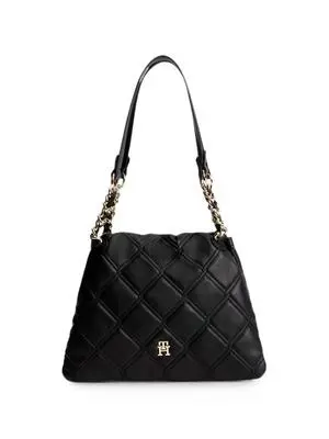 Tommy Hilfiger Quilted Tote Bag With Gold-tone Logo Plaque