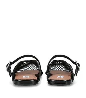 Alaïa Patent Leather Fishnet Mules - Black