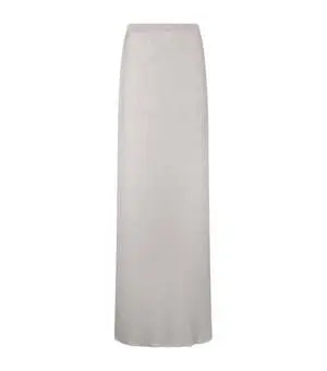 TOM FORD Knitted Micro-sequin Maxi Skirt - Silver