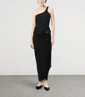 TOM FORD One-shoulder Silk-blend Ribbed Tank Top - Black
