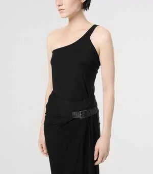 TOM FORD One-shoulder Silk-blend Ribbed Tank Top - Black