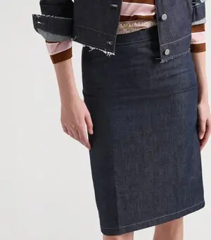 Prada Denim Midi Pencil Skirt
