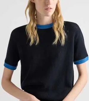 Prada Cashmere Short Sleeve Sweater