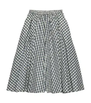 Prada Checked Midi Skirt - Neutral
