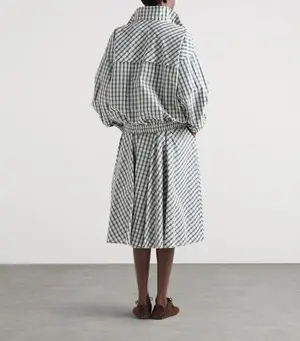 Prada Checked Midi Skirt - Neutral