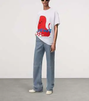 Loewe Cotton-blend Printed T-shirt - White