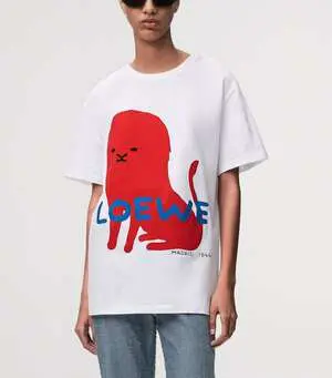 Loewe Cotton-blend Printed T-shirt - White