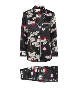 Olivia Von Halle Silk Lila René Pyjamas - Black
