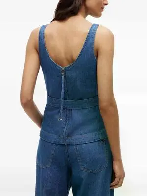 Tommy Hilfiger Belted Denim Square Neck Top