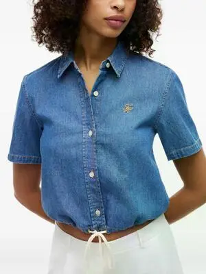 Tommy Hilfiger Embroidered Logo Drawstring Hem Shirt