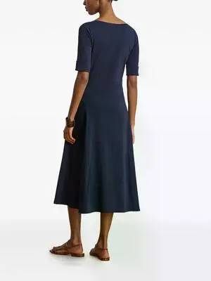 Ralph Lauren Rib-knit Stretch Cotton Midi Dress - Blue