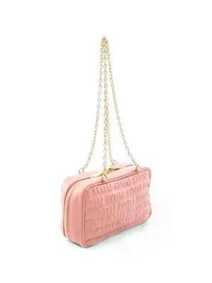 Miu Miu Embossed Logo Chain Shoulder Bag