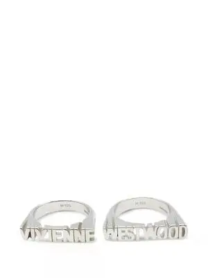 VIVIENNE WESTWOOD Logo Lettering Rings - Silver
