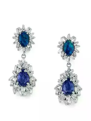 SUZANNE KALAN Opal And Sapphire Drop Earrings - Silver