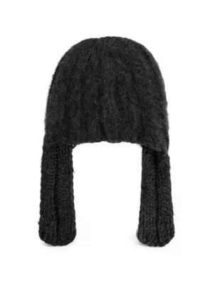 MAISON MARGIELA Cable Knit Beanie Hat - Grey