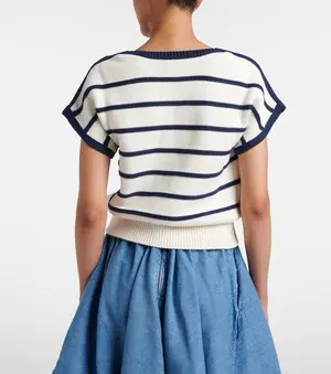 Loewe Striped Cotton And Wool Sweater - Blue