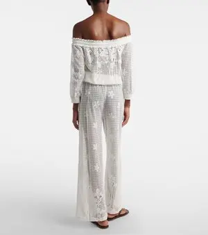 Melissa Odabash Tully Crochet Cotton-blend Jumpsuit - White