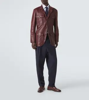 Brunello Cucinelli Leather Field Jacket