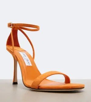JIMMY CHOO Moza Suede Sandals - Orange