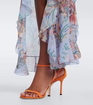 JIMMY CHOO Moza Suede Sandals - Orange