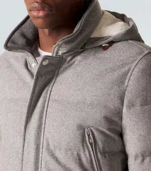 Brunello Cucinelli Wool Flannel Down Jacket - Grey