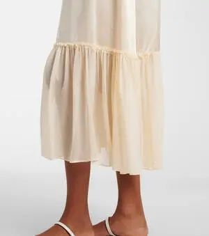 Ulla Johnson Marielle Ruched Silk Midi Dress