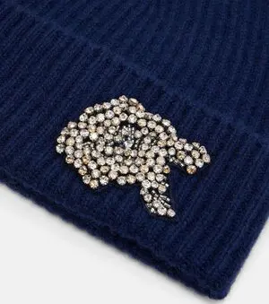 Erdem Embellished Cashmere Beanie