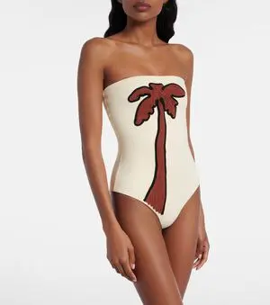 Johanna Ortiz Embroidered Palm Tree Swimsuit