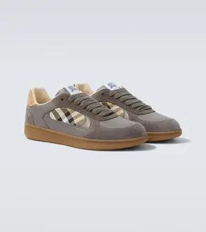 Burberry Burberry Terrace Leather And Suede Sneakers Grey