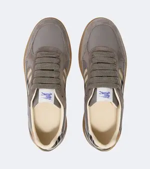 Burberry Terrace Leather And Suede Sneakers