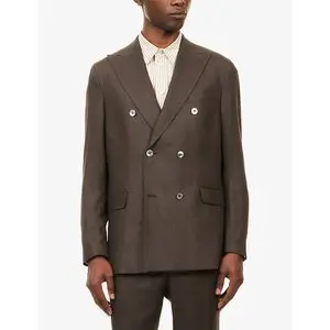 OSCAR JACOBSON Double-breasted Linen Blazer
