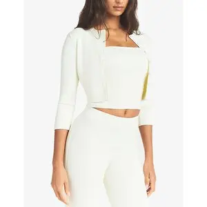 SKIMS Refined Knit Cropped Cardigan - Egret