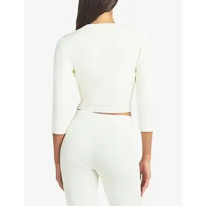 SKIMS Refined Knit Cropped Cardigan - Egret