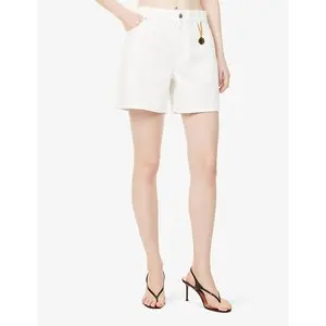 Stella McCartney Mid-rise Straight-leg Denim Shorts With Detachable Chain