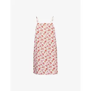Seafolly Floral-print Linen-blend Mini Dress - Ecru