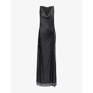 Rabanne Chainmail Jersey Maxi Dress - Black