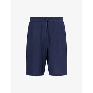 Emporio Armani Elasticated Bermuda Linen Shorts - Outer Space
