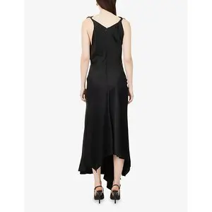 Victoria Beckham Draped Asymmetric Midi Dress - Black