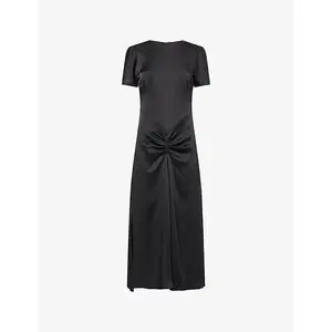 Victoria Beckham Satin Midi Dress - Black