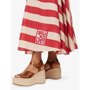 Zimmermann Roselight Stripe Cotton Maxi Dress - Raspberry Cream