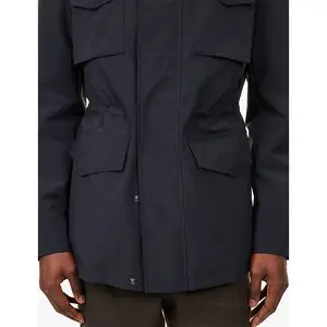 OSCAR JACOBSON M65 High-neck Woven Field Jacket - Navy
