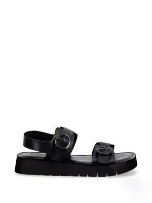 Fly London Buckle-fastening Leather Platform Sandals - Black