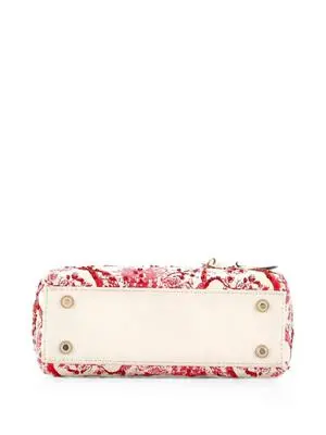 Dior Lady Chain Bag Embroidered Calfskin Mini Satchel - Red