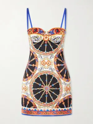 Dolce & Gabbana Carretto" Print Satin Mini Dress