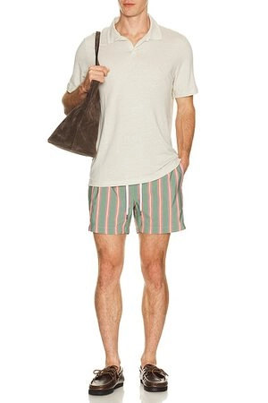 Onia Shaun Stretch Linen Polo - Bone