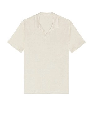 Onia Shaun Stretch Linen Polo - Bone